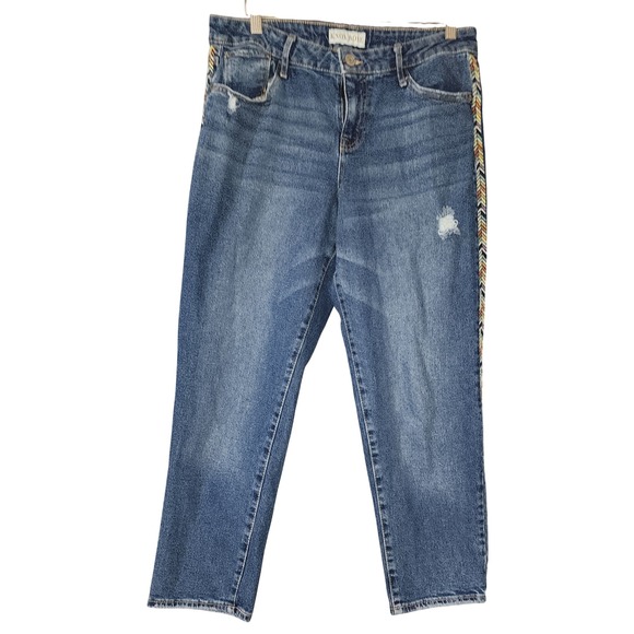 Knox Rose | Jeans | Knox Rose Jeans Boho Distressed Embroidered Trim ...